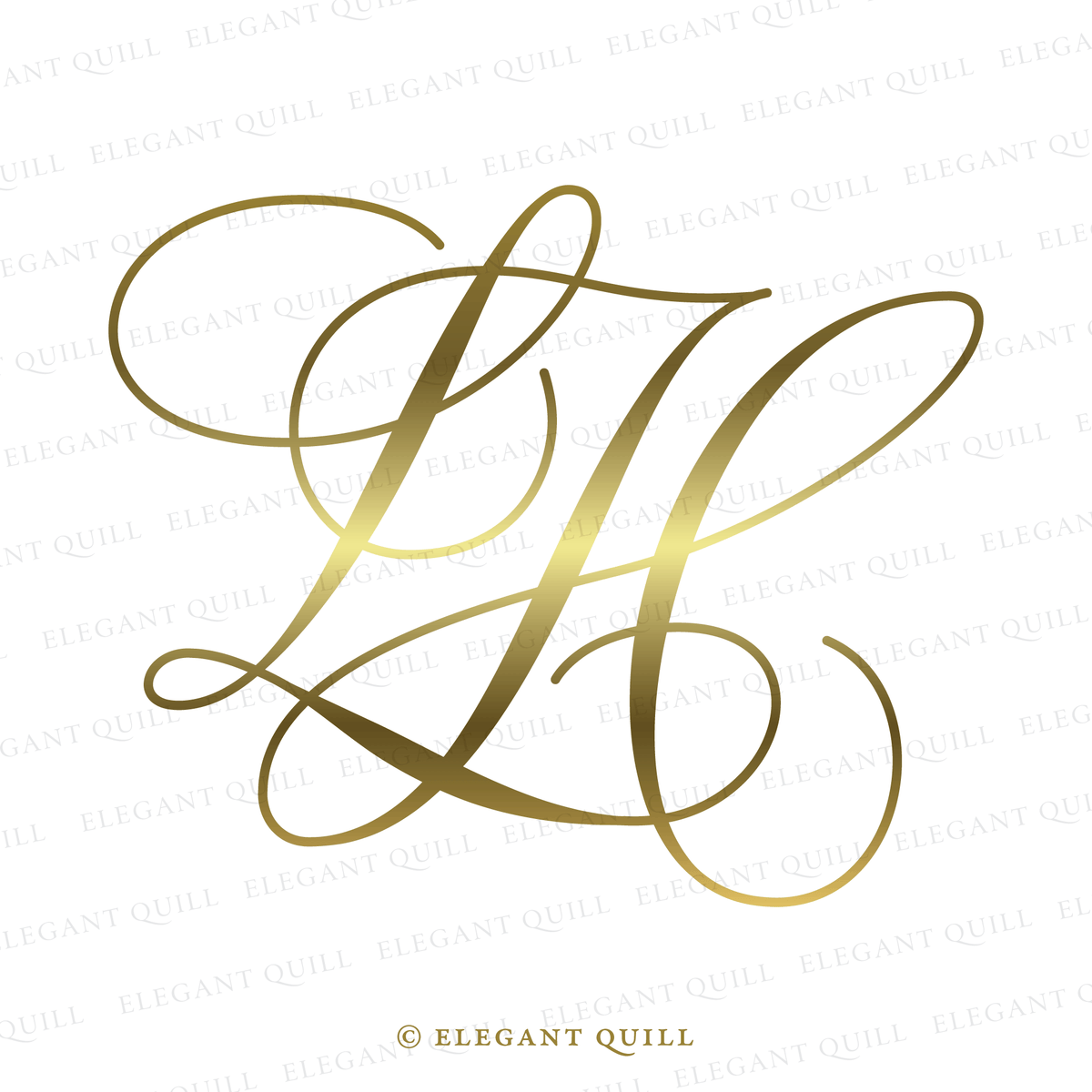 Minimalist Logo, HL Initials – Elegant Quill