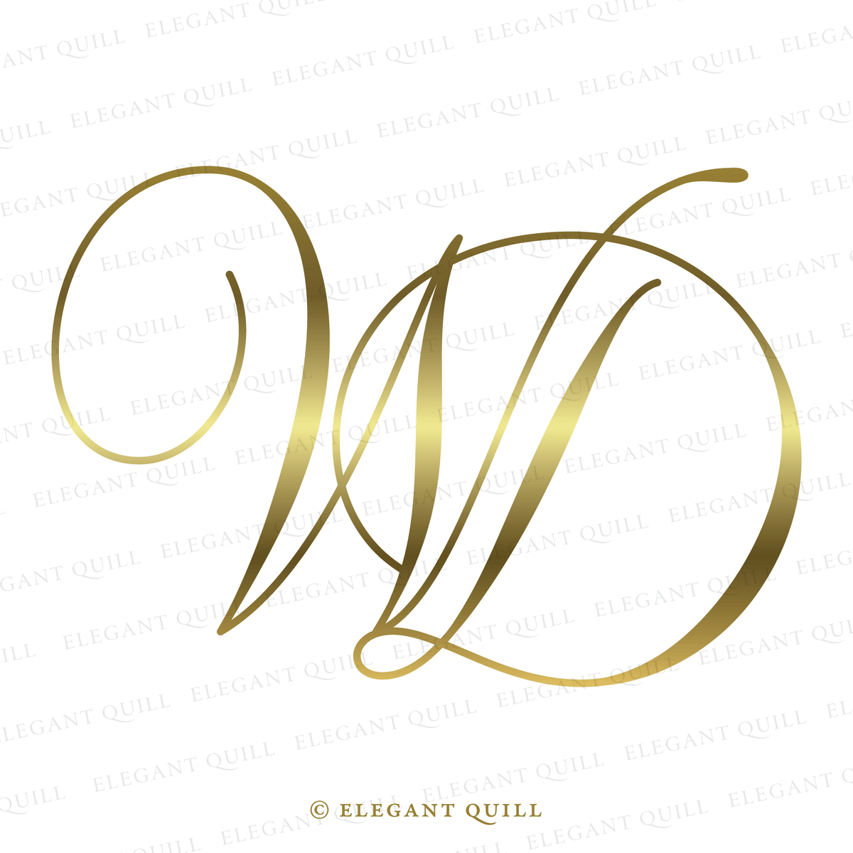 2 Letter Logo, DW Initials – Elegant Quill