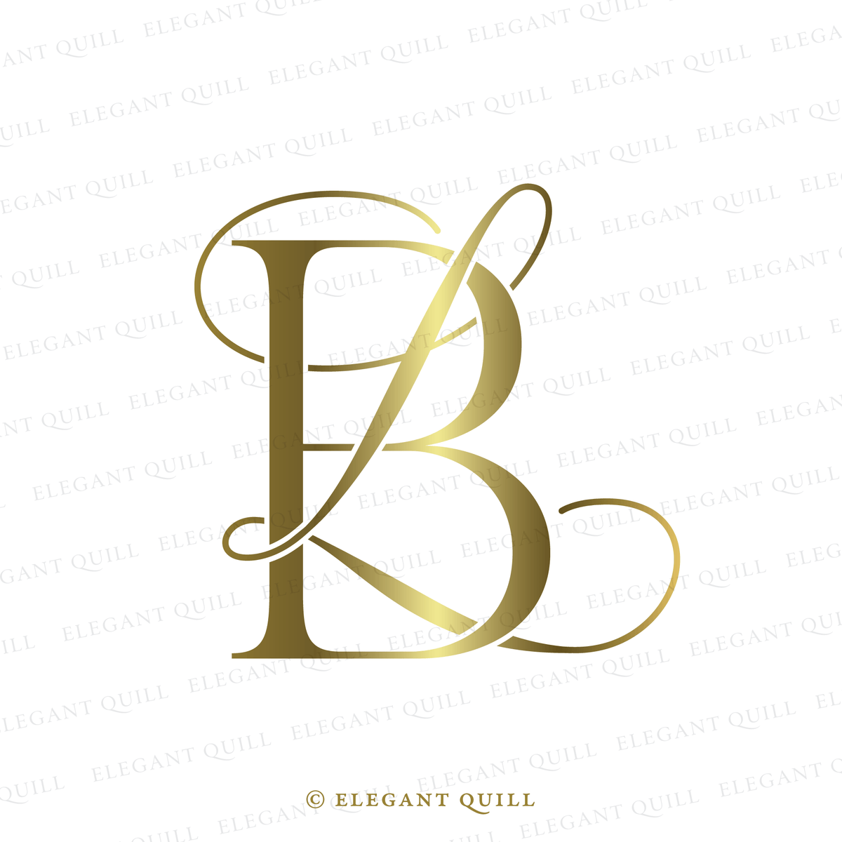 2 Letter Logo, LB Initials – Elegant Quill