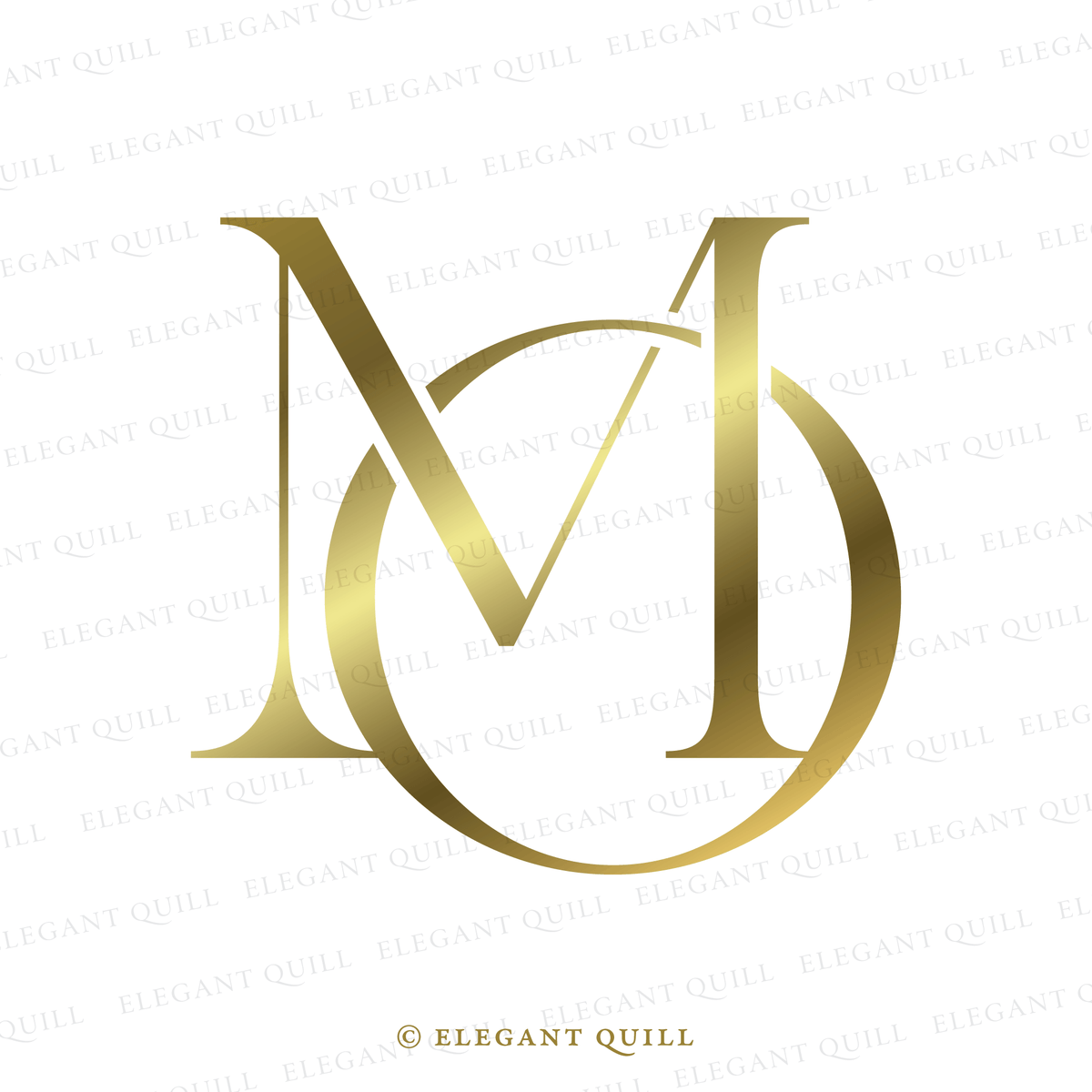 2 Letter Logo, MO Initials – Elegant Quill