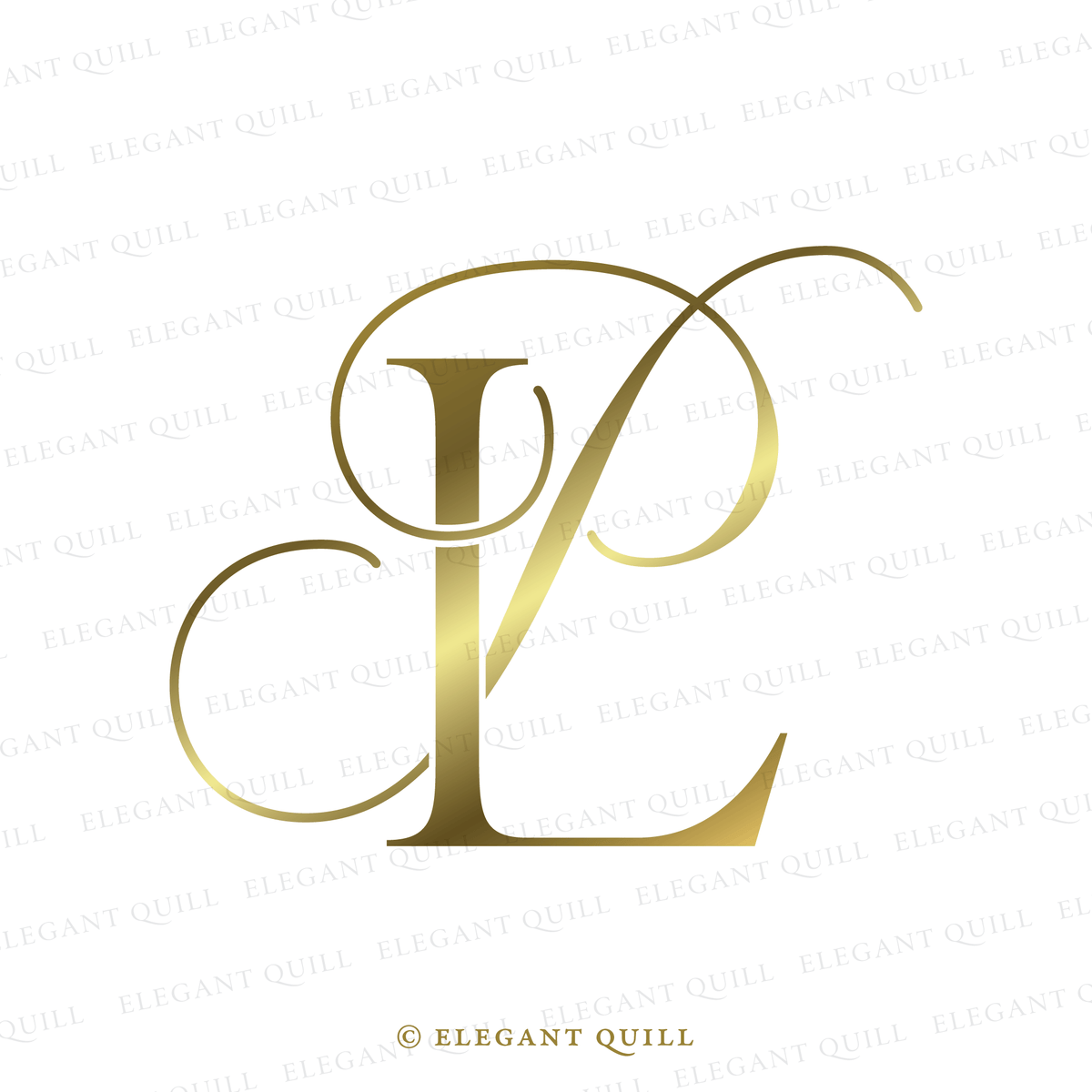2 Letter Logo, PL Initials – Elegant Quill