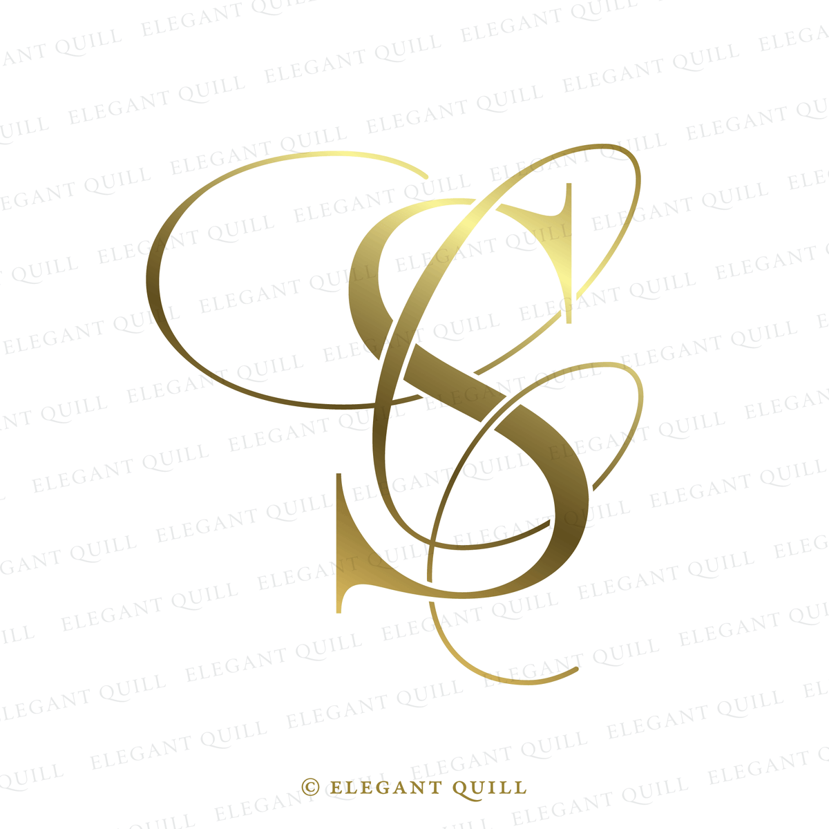 Business Logo Design, CS Initials – Elegant Quill