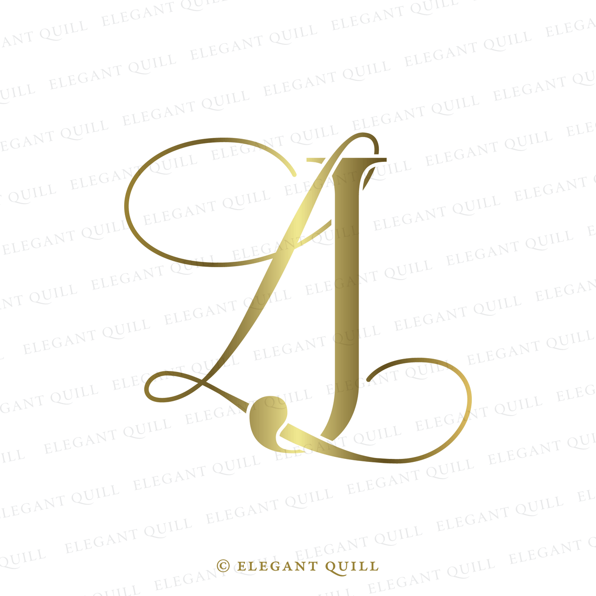 Business Logo Design, LJ Initials – Elegant Quill