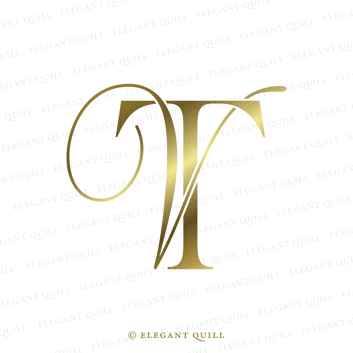 Business Logo Design, VT Initials – Elegant Quill