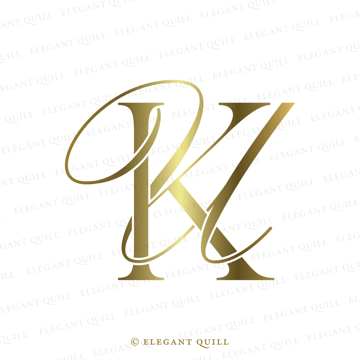 Calligraphy Logo, UK Initials – Elegant Quill