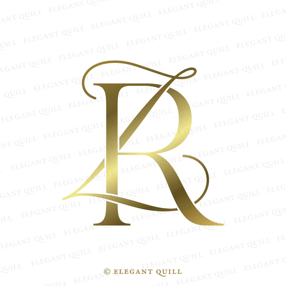 Calligraphy Logo, ZR Initials – Elegant Quill