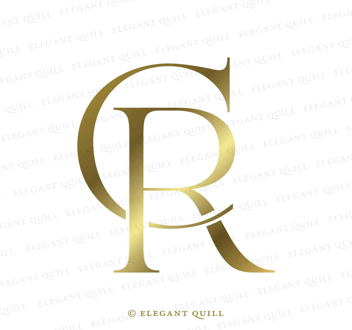 Dance Floor Monogram, CR Initials Logo – Elegant Quill