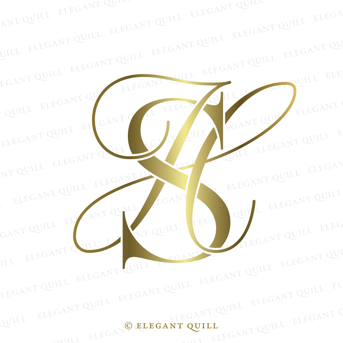 Dance Floor Monogram, HS Initials Logo – Elegant Quill
