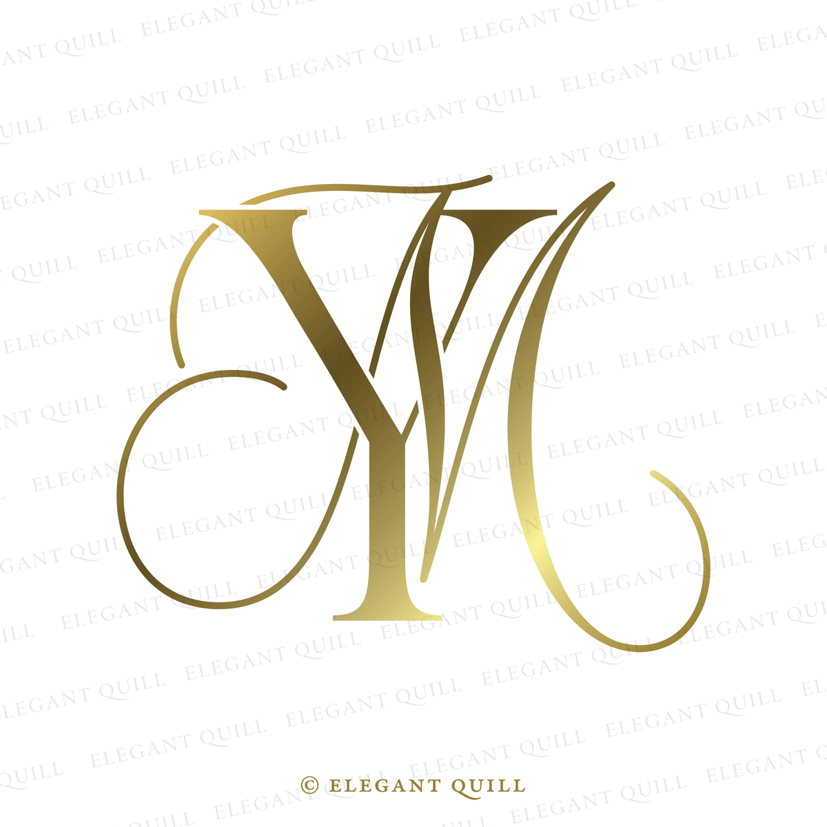 Dance Floor Monogram, MY Initials Logo – Elegant Quill