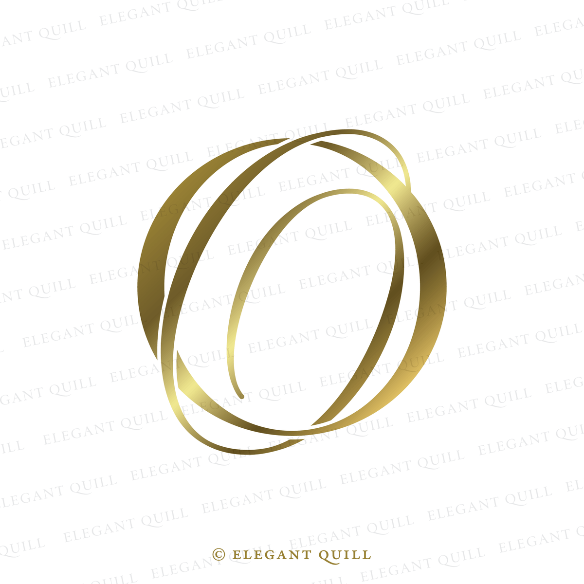 Dance Floor Monogram, OO Initials Logo – Elegant Quill