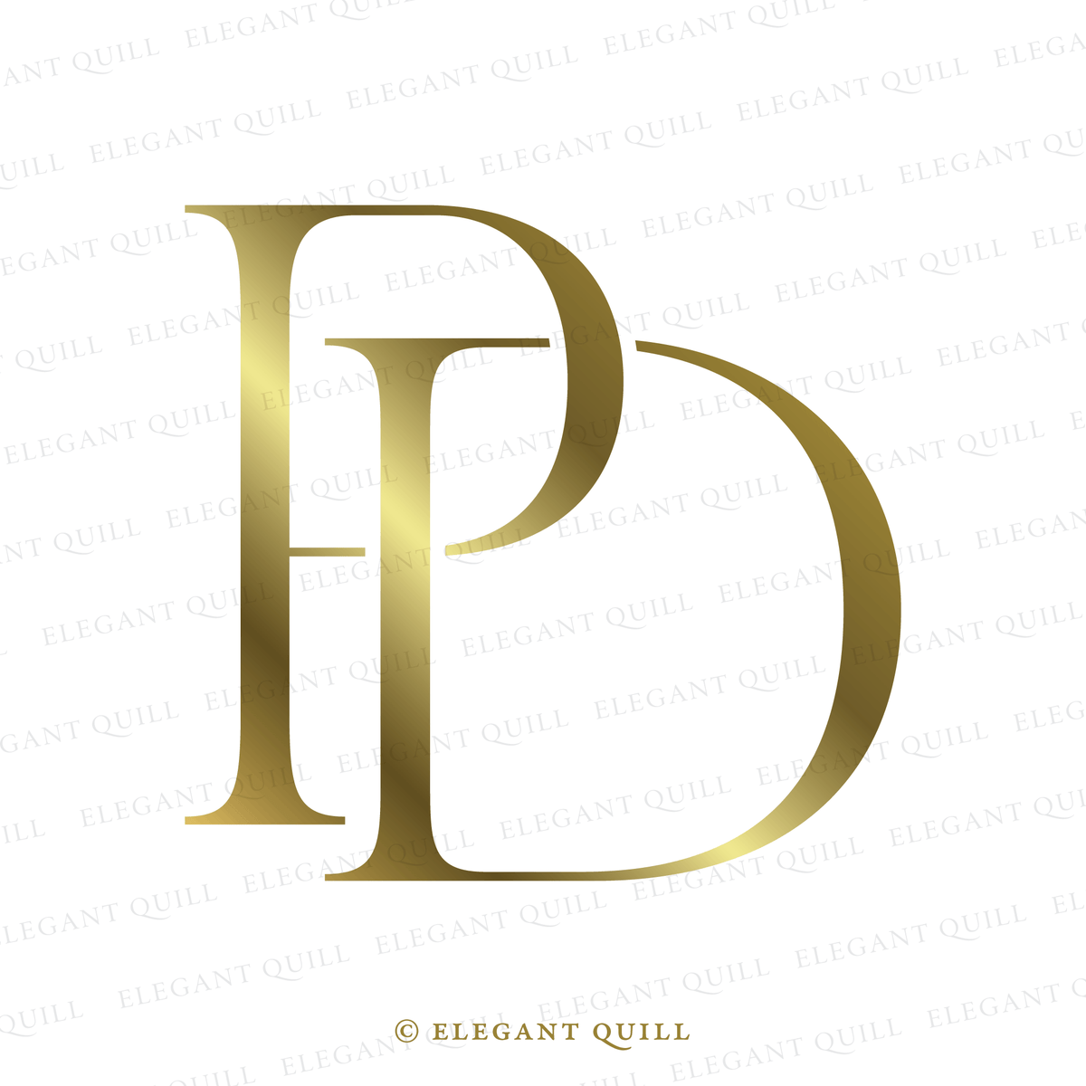 Duogram, DP Initials Logo – Elegant Quill