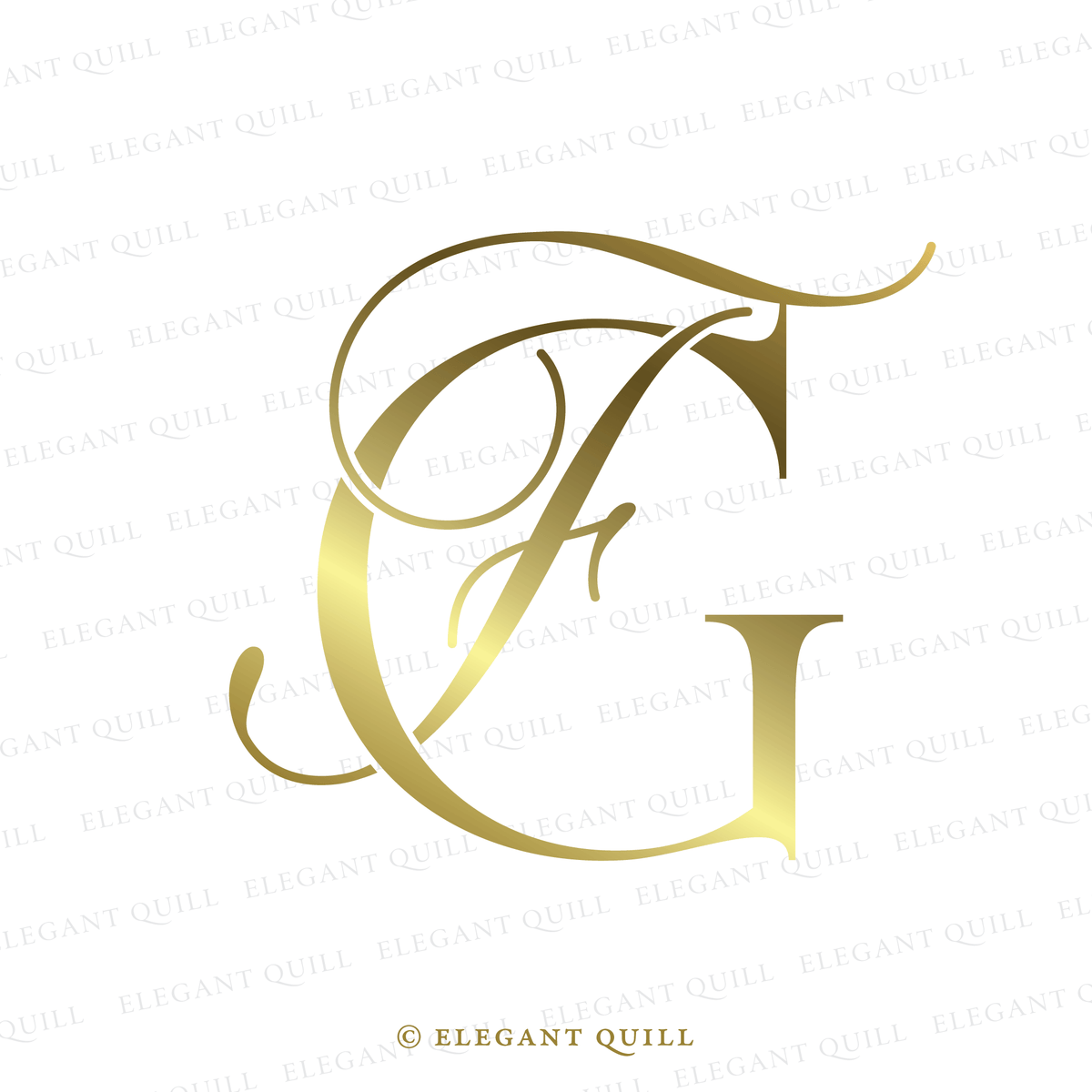 Duogram, FG Initials Logo – Elegant Quill