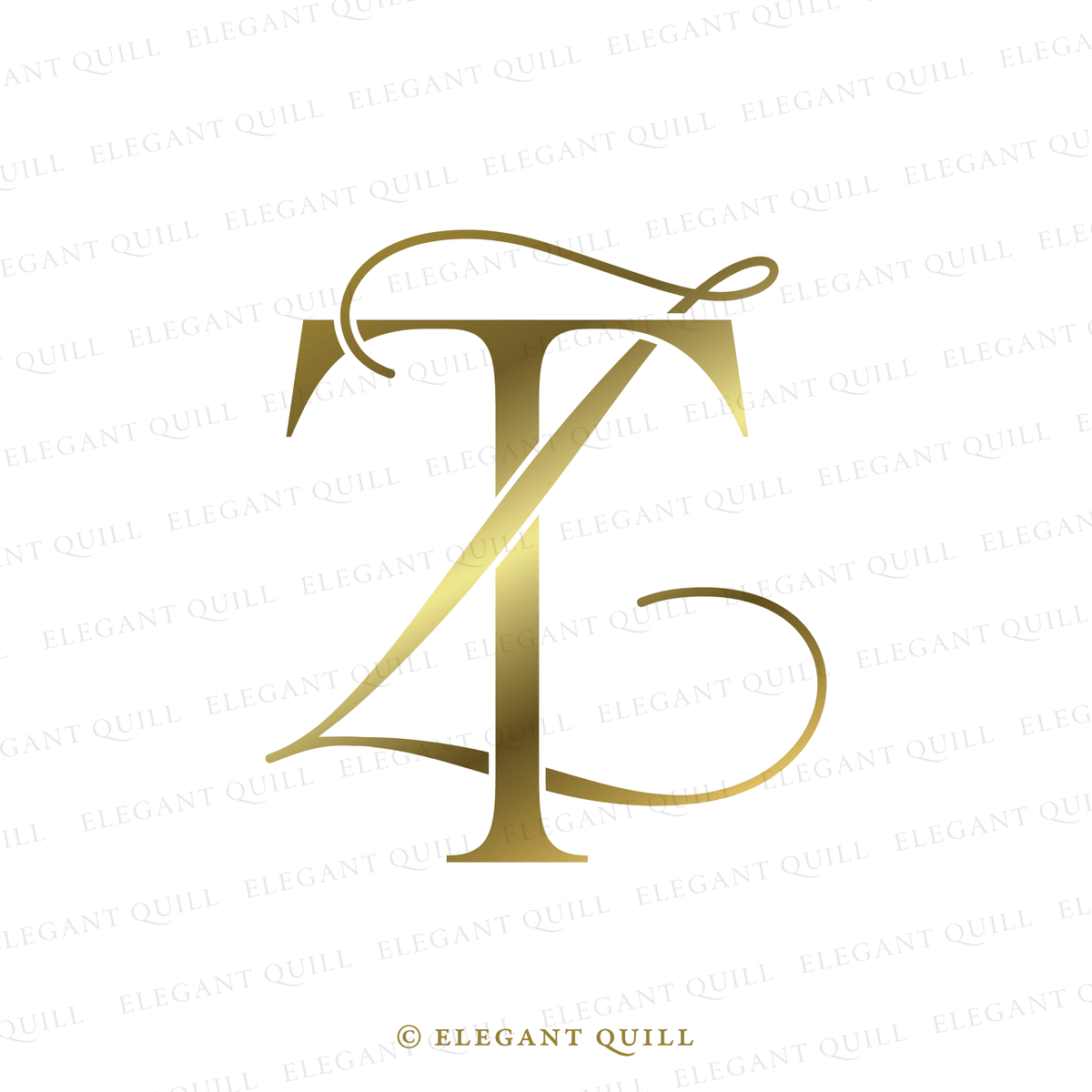 Elegant Logo, ZT Initials – Elegant Quill