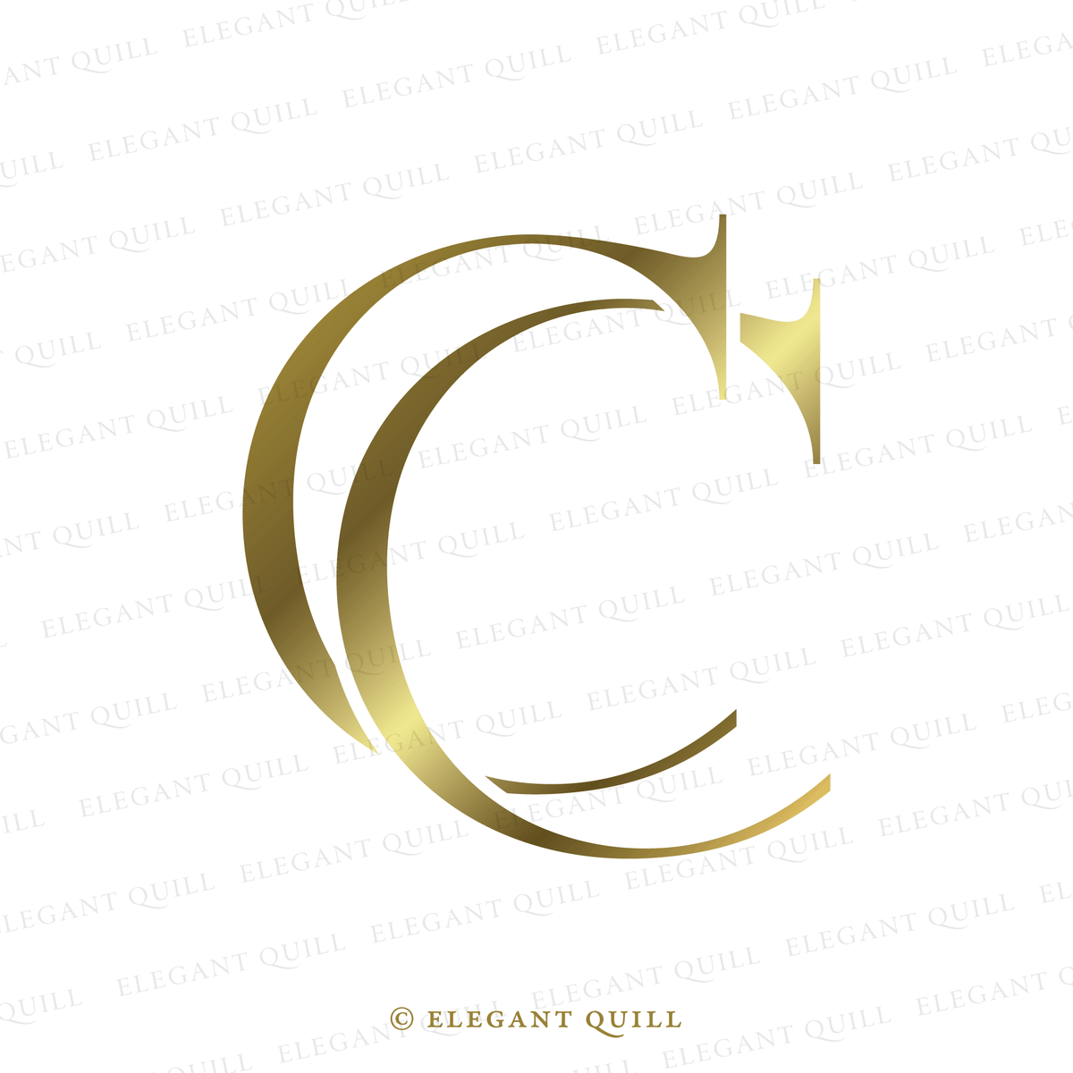 Elegant Wedding Monogram, CC Initials Logo – Elegant Quill