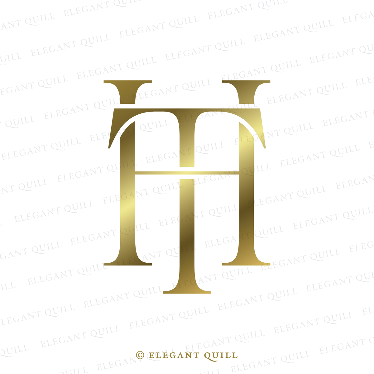 Elegant Wedding Monogram, HT Initials Logo – Elegant Quill