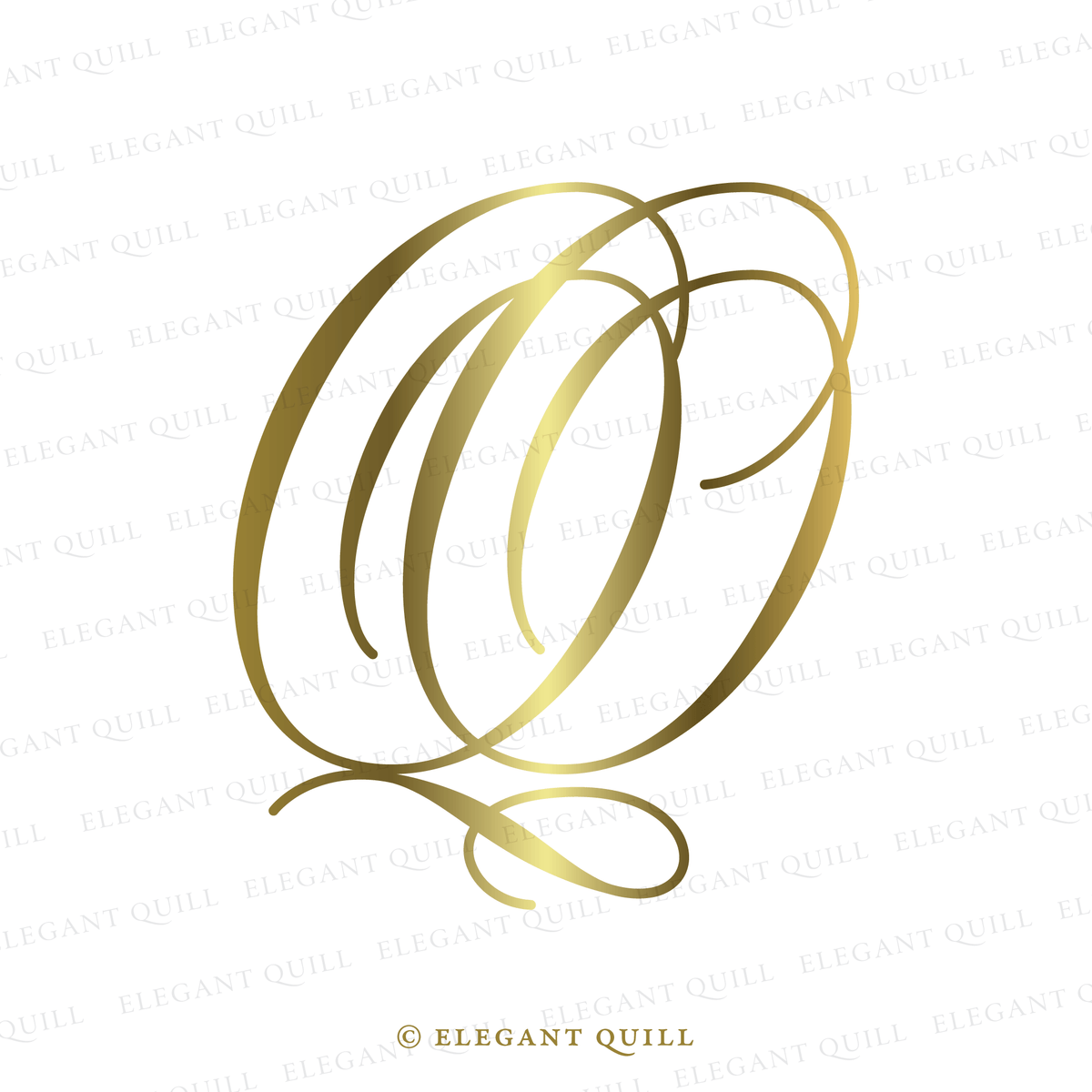 Elegant Wedding Monogram, OQ Initials Logo – Elegant Quill