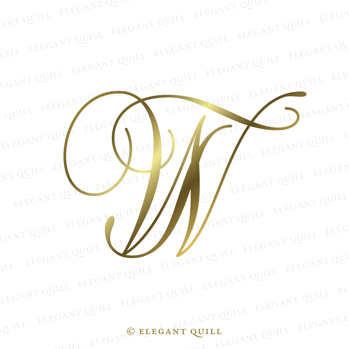 Elegant Wedding Monogram, TW Initials Logo – Elegant Quill