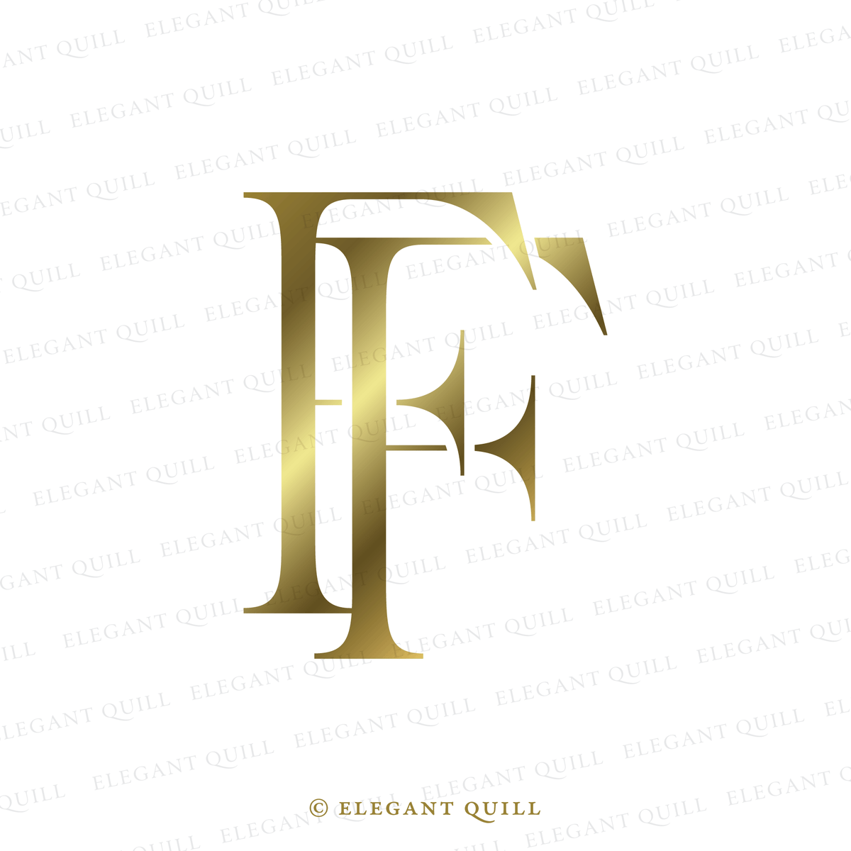 Feminine Logo, FF Initials – Elegant Quill