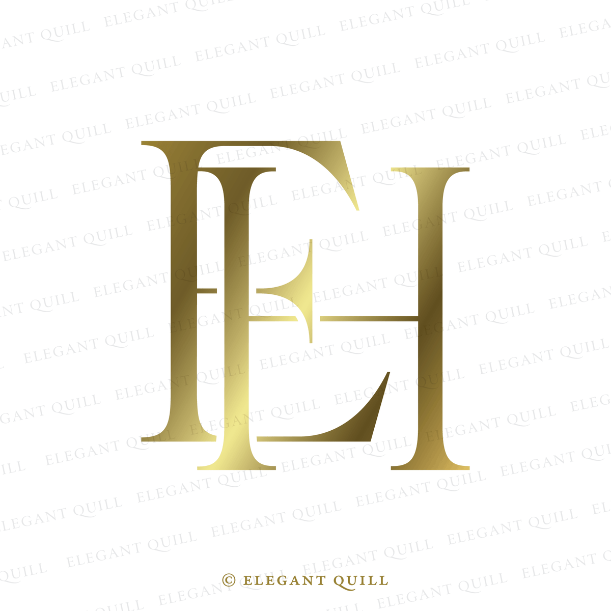 Gobo Logo, EH Initials – Elegant Quill