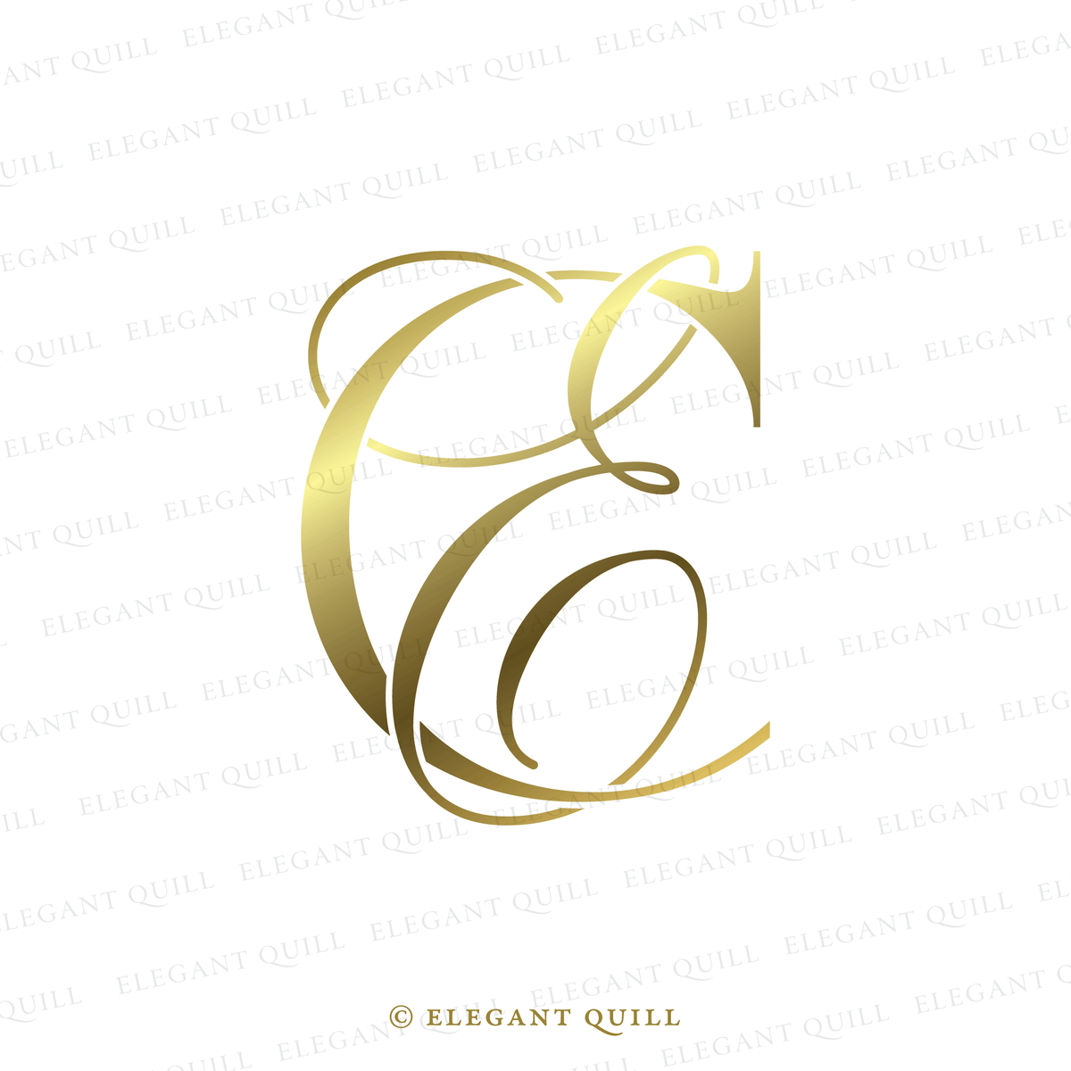Gobo Monogram, EC Initials Logo – Elegant Quill