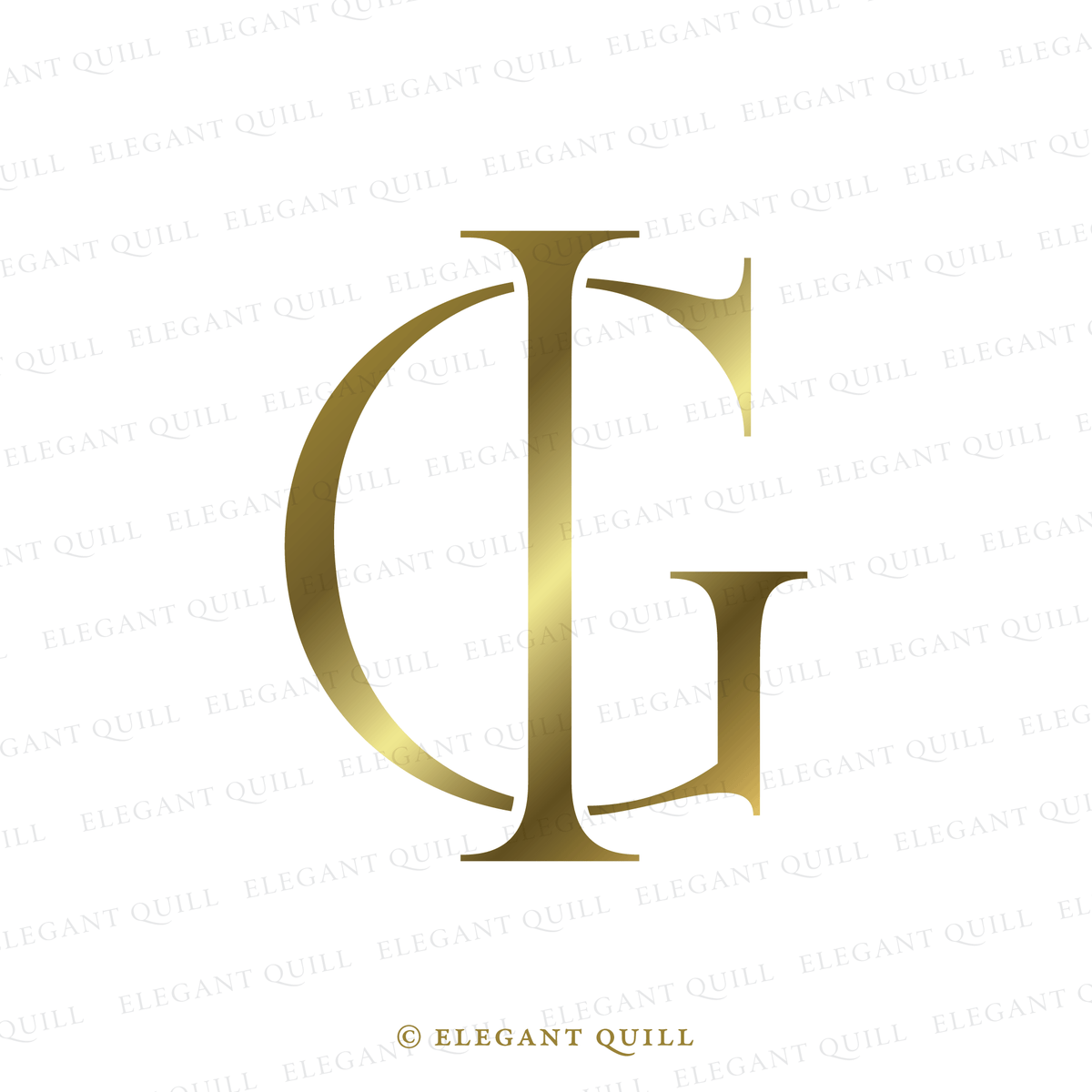 Gobo Monogram, GI Initials Logo – Elegant Quill