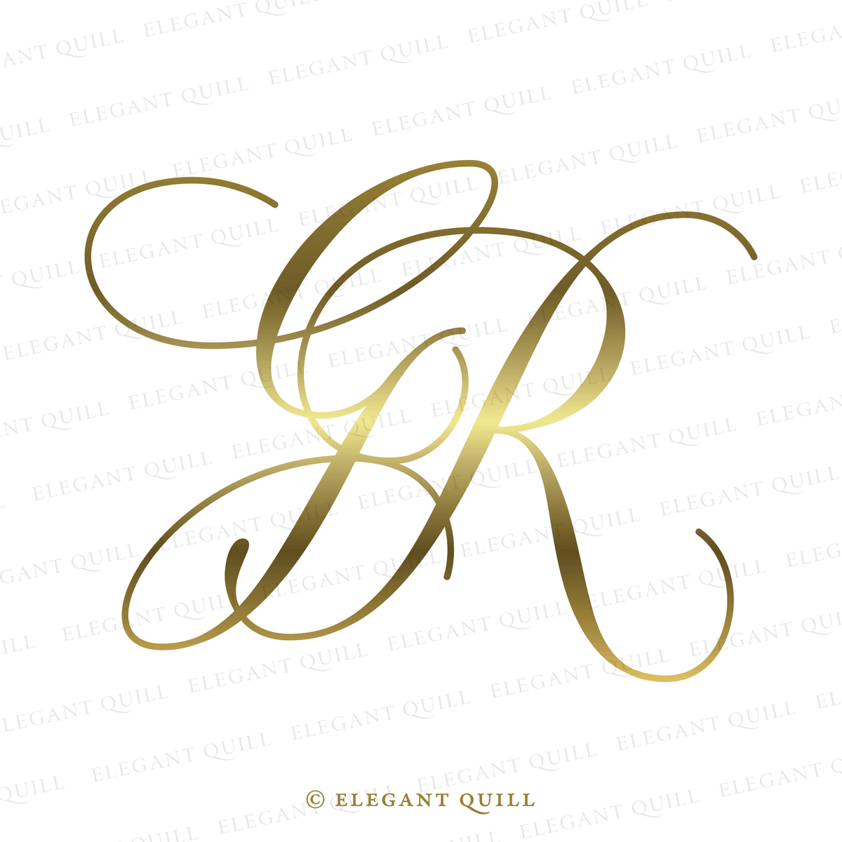 Gobo Monogram, GR Initials Logo – Elegant Quill