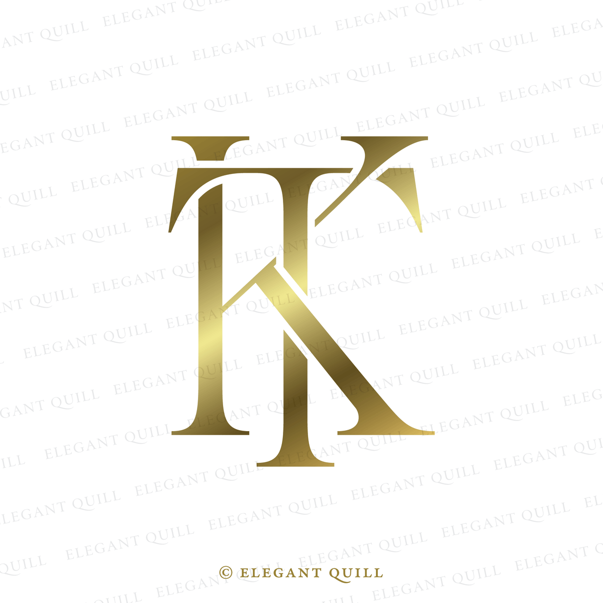 Gobo Monogram, KT Initials Logo – Elegant Quill