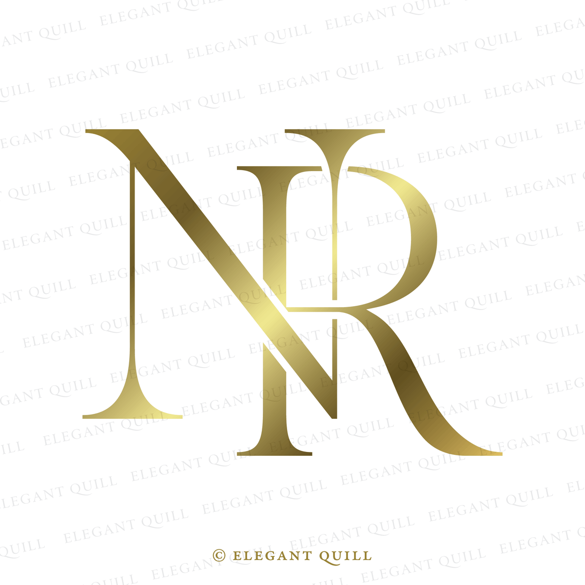 Gobo Monogram, NR Initials Logo – Elegant Quill