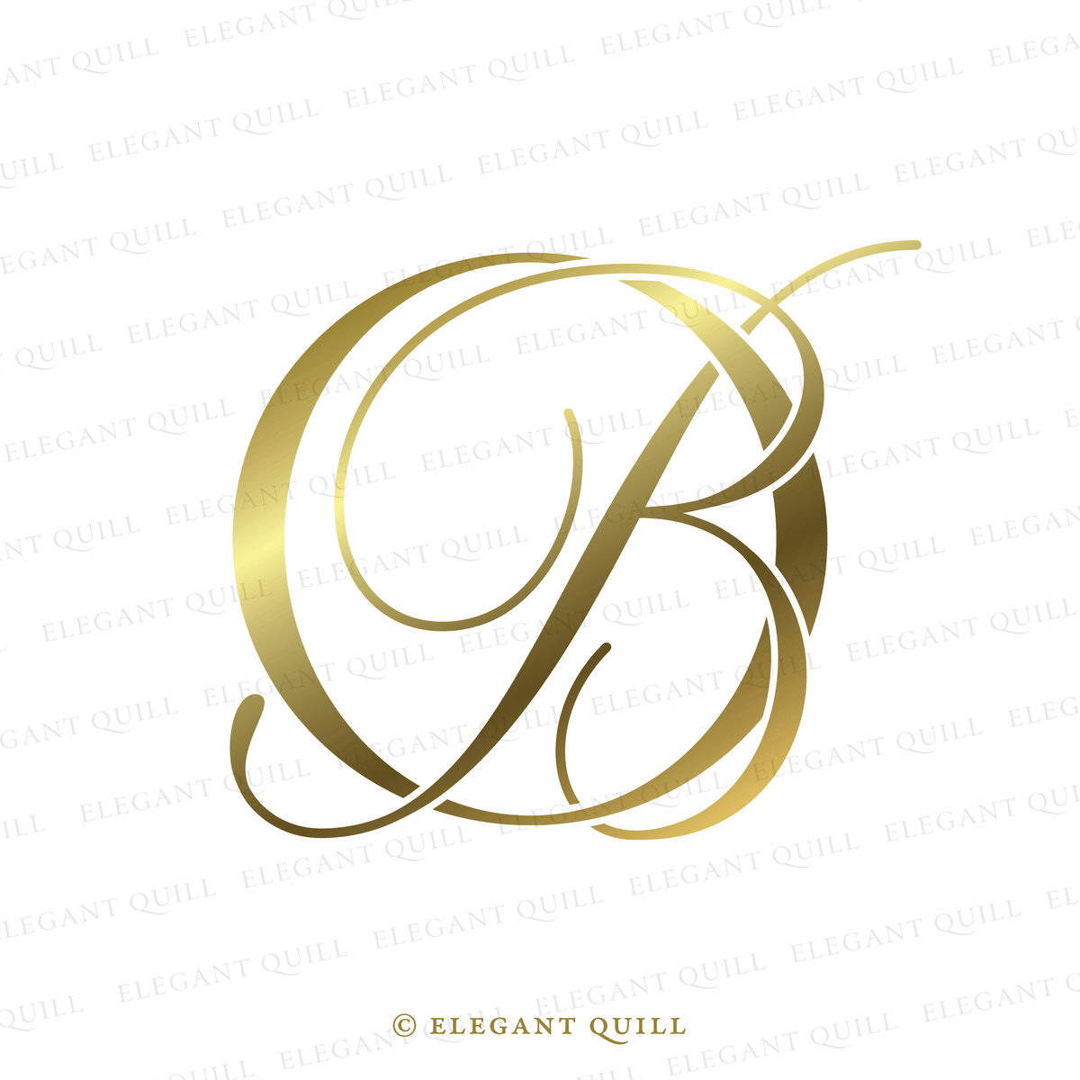 Initials Logo, BO – Elegant Quill