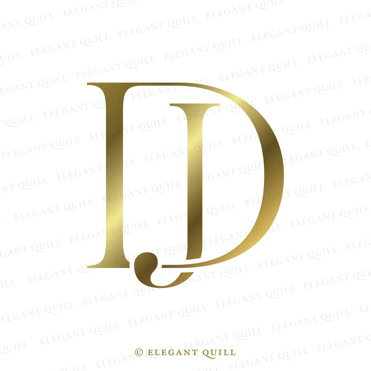 Initials Logo, DJ – Elegant Quill