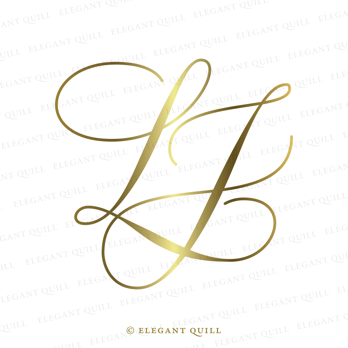 Initials Logo, JL – Elegant Quill