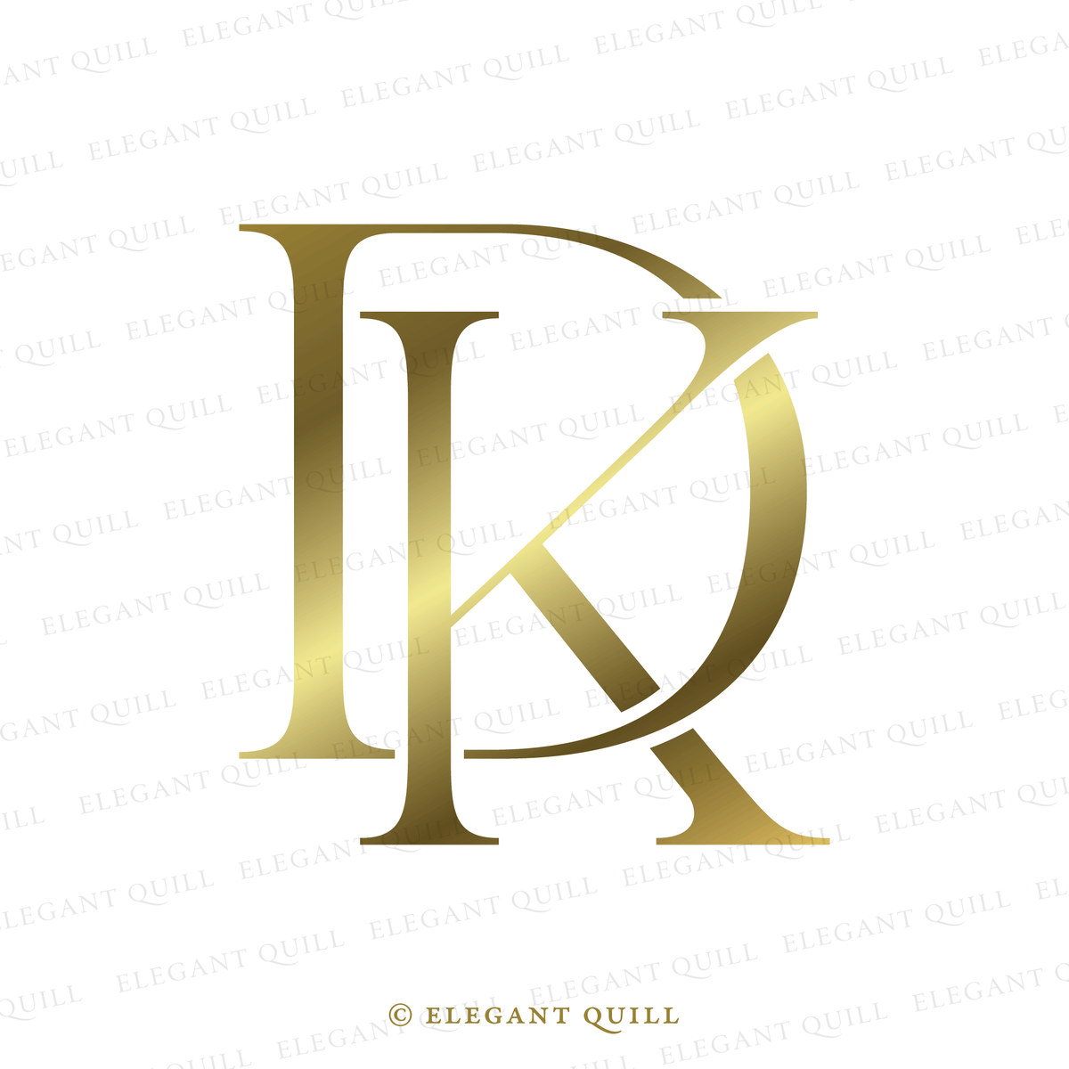 Initials Logo Design, DK – Elegant Quill