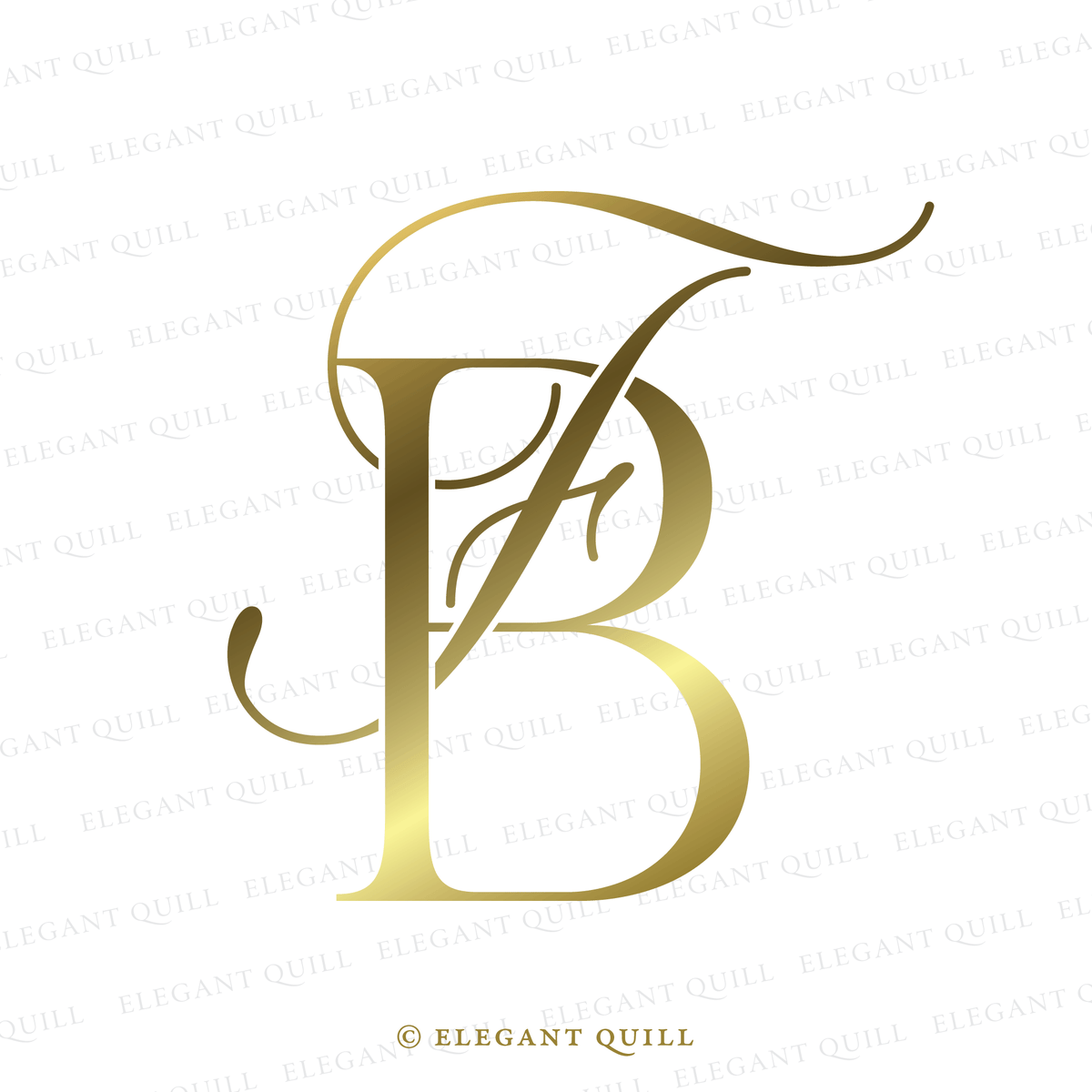 Initials Logo Design, FB – Elegant Quill