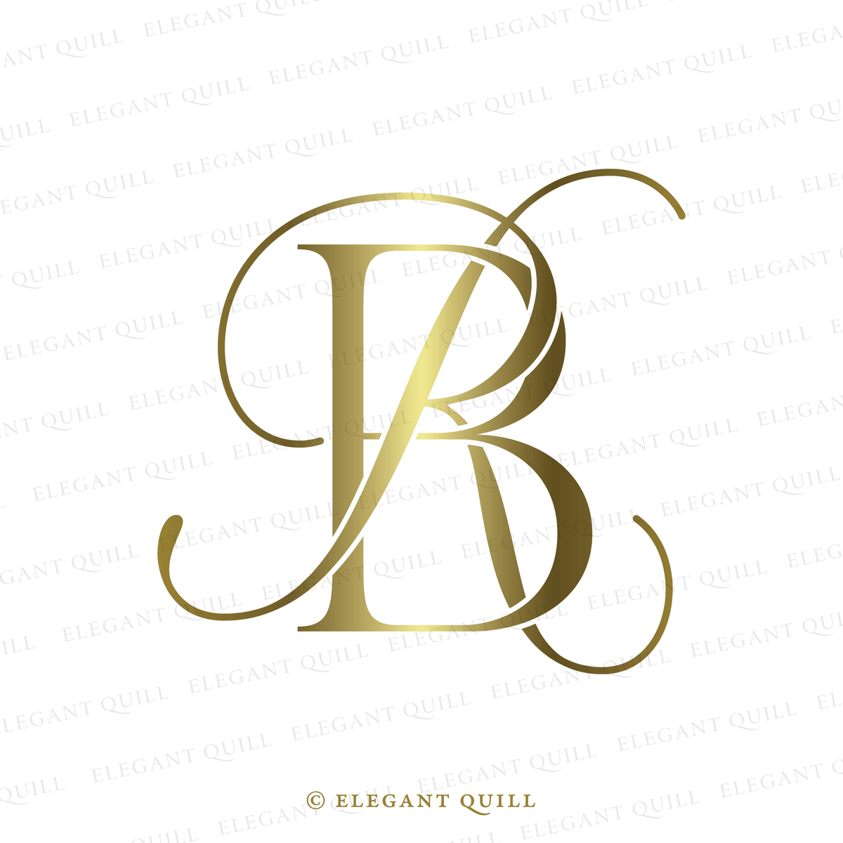 Initials Logo Design, RB – Elegant Quill