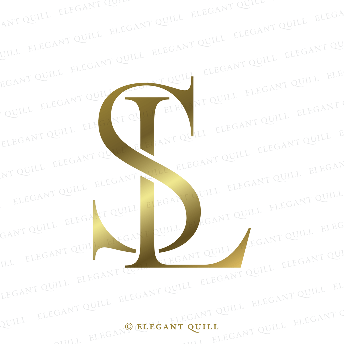 Minimalist Logo, LS Initials – Elegant Quill