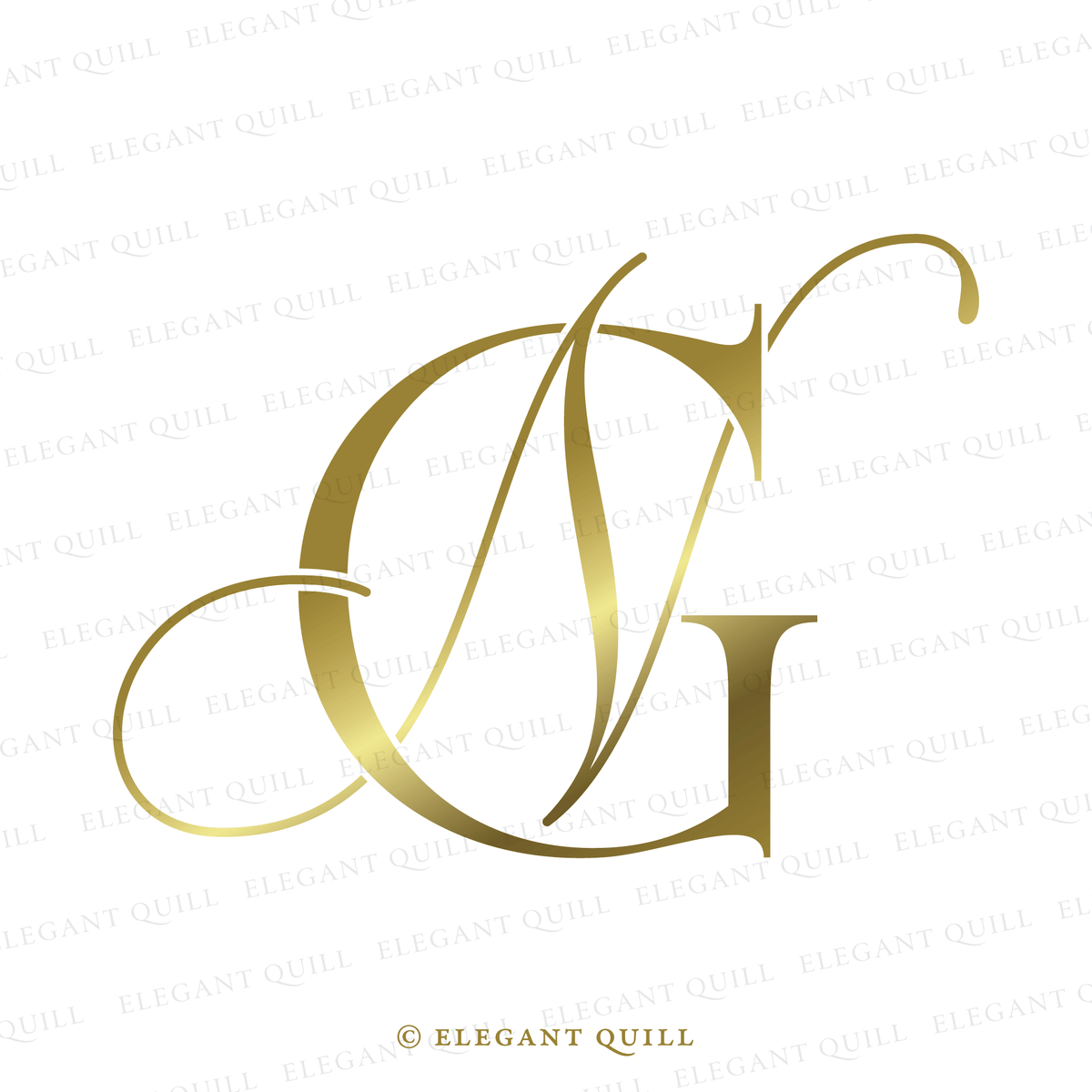 Minimalist Logo, NG Initials – Elegant Quill