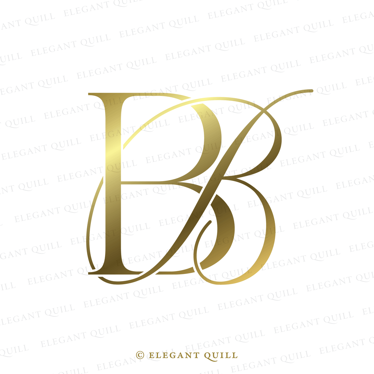 Modern Logo, BB Initials – Elegant Quill