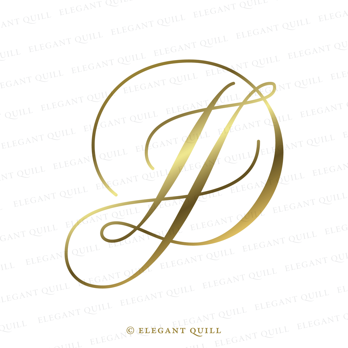 Modern Logo, DJ Initials – Elegant Quill