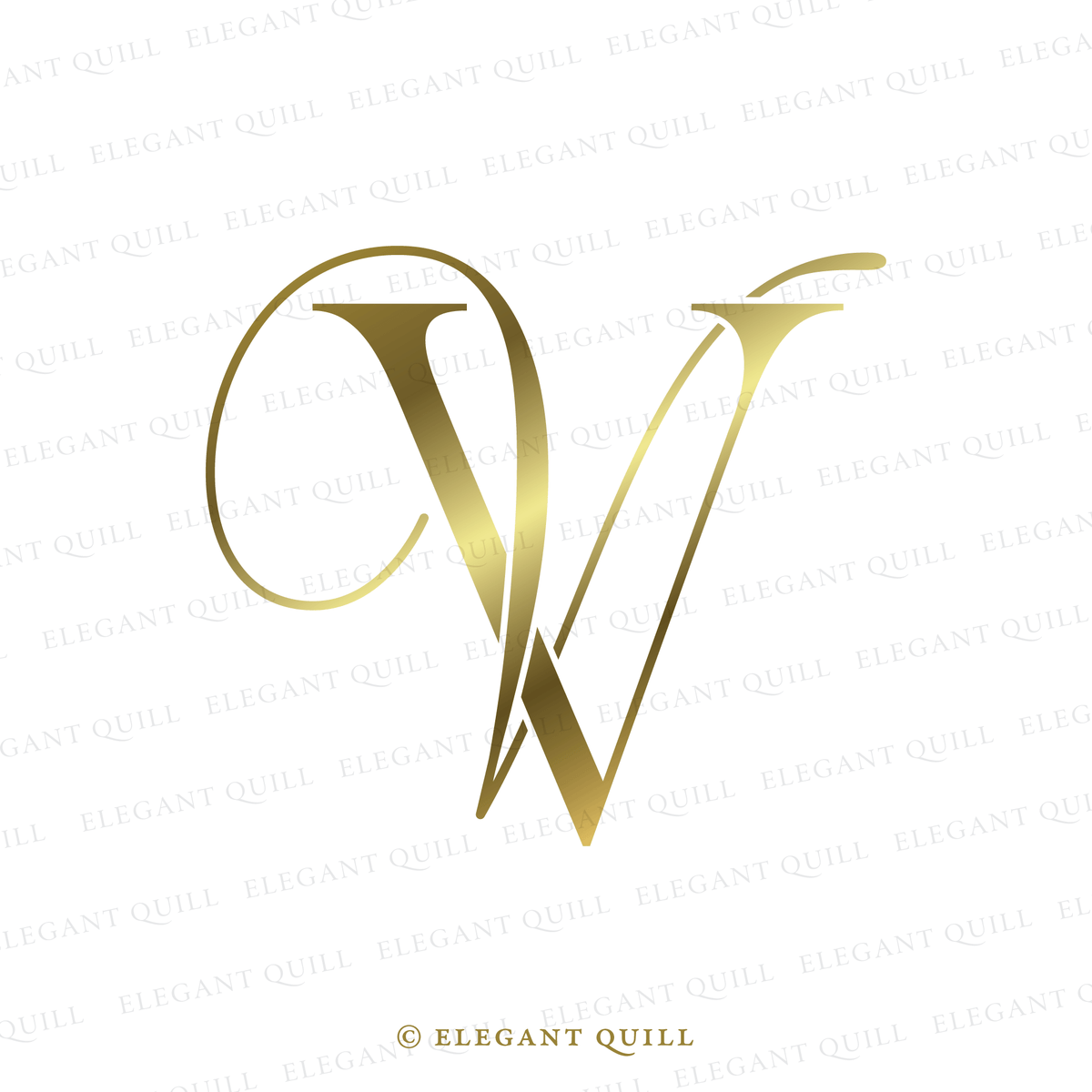 Modern Logo, VV Initials – Elegant Quill