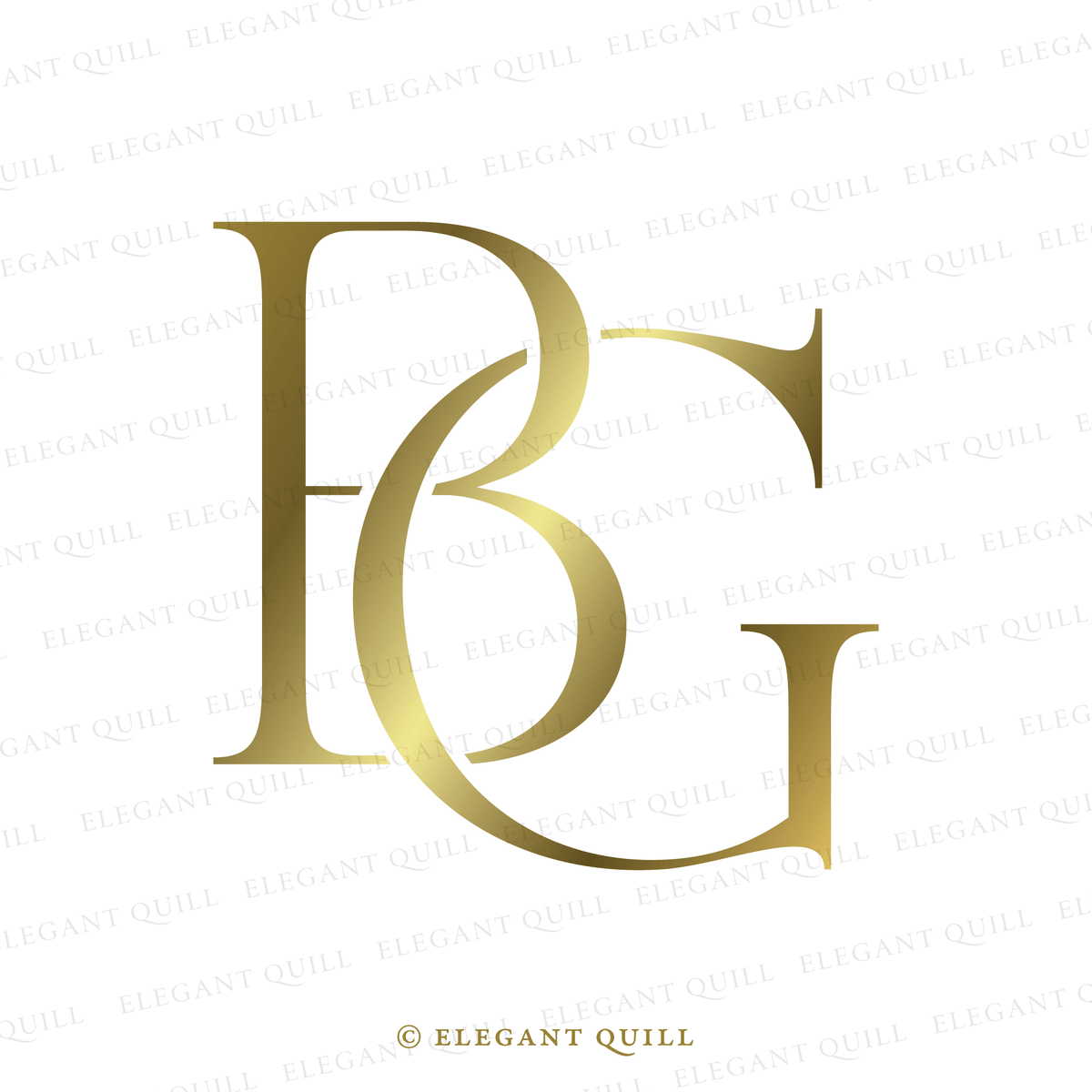 Modern Logo Design, BG Initials – Elegant Quill