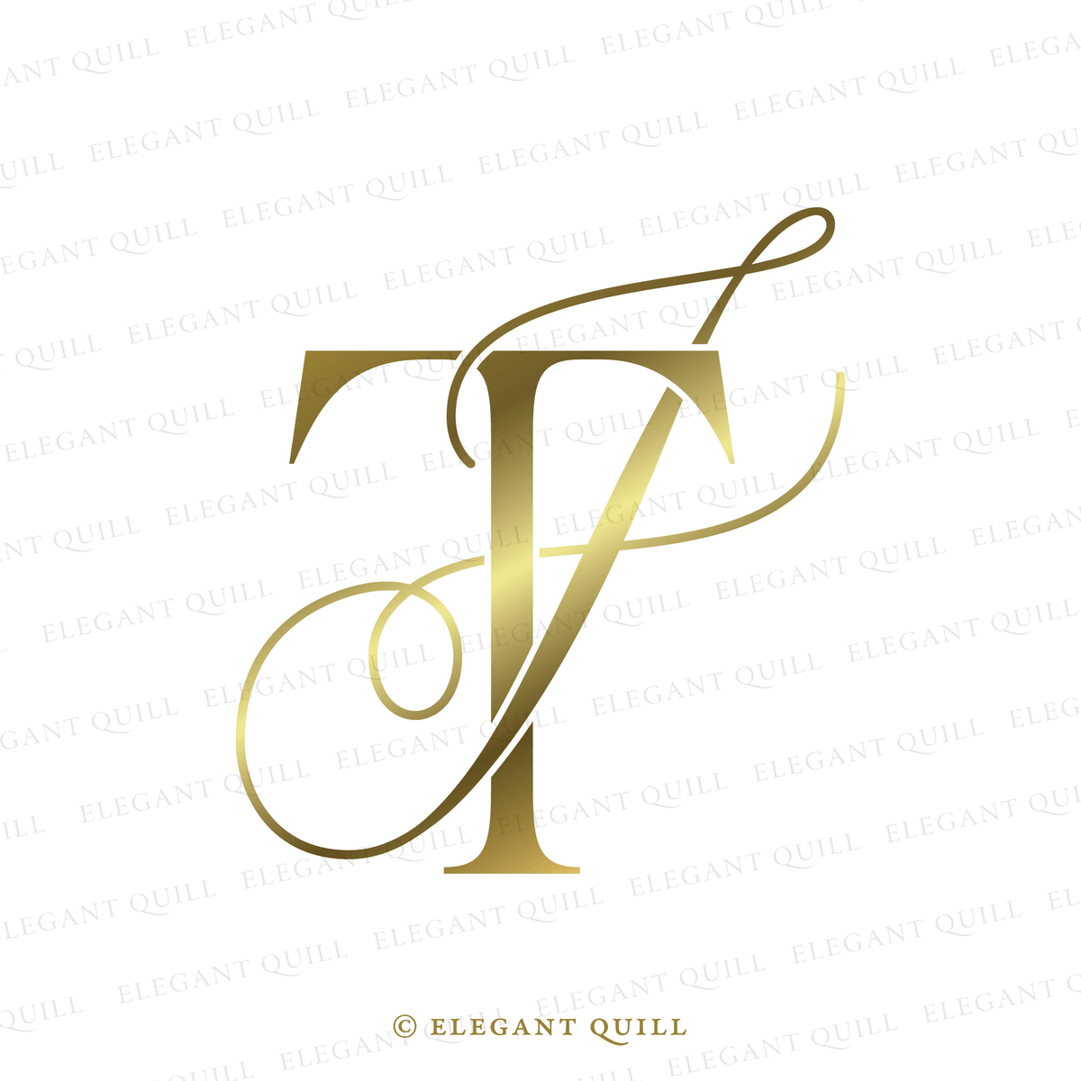 Modern Logo Design, JT Initials – Elegant Quill