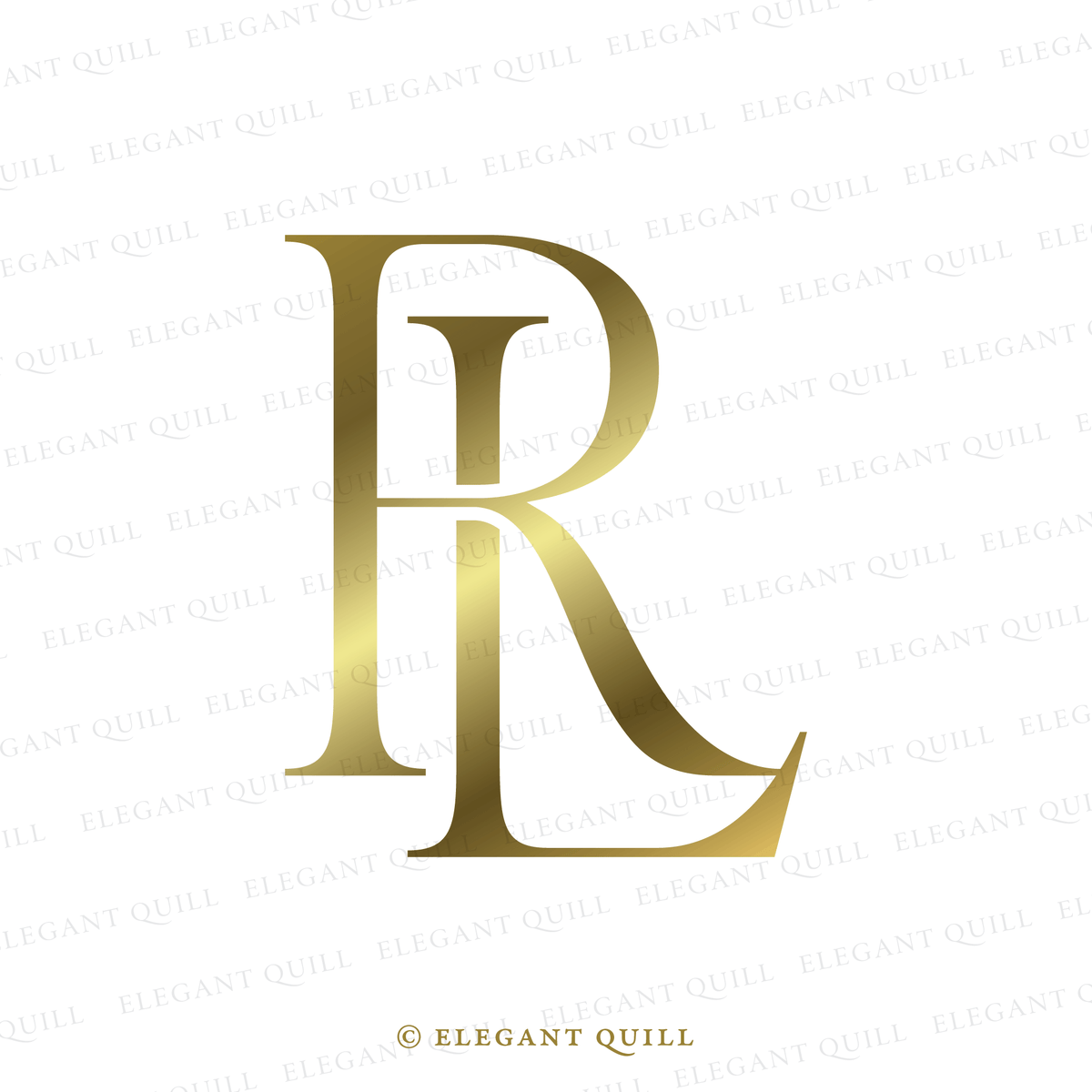 Modern Logo Design, LR Initials – Elegant Quill