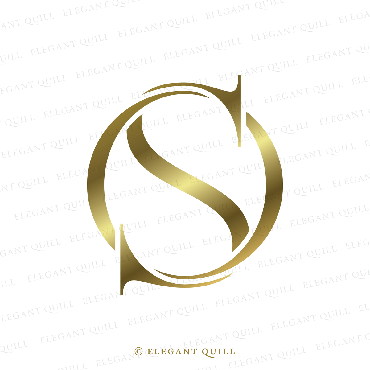 Modern Logo Design, OS Initials – Elegant Quill