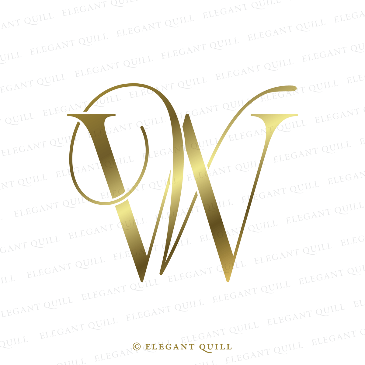 Modern Logo Design, VW Initials – Elegant Quill