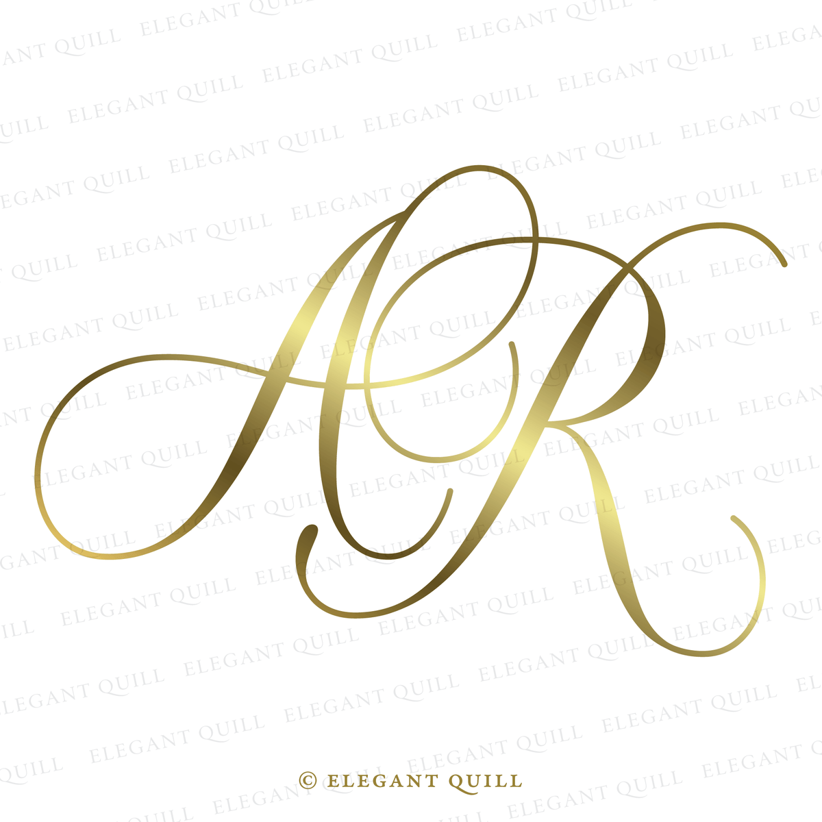 Monogram, AR Initials Logo – Elegant Quill