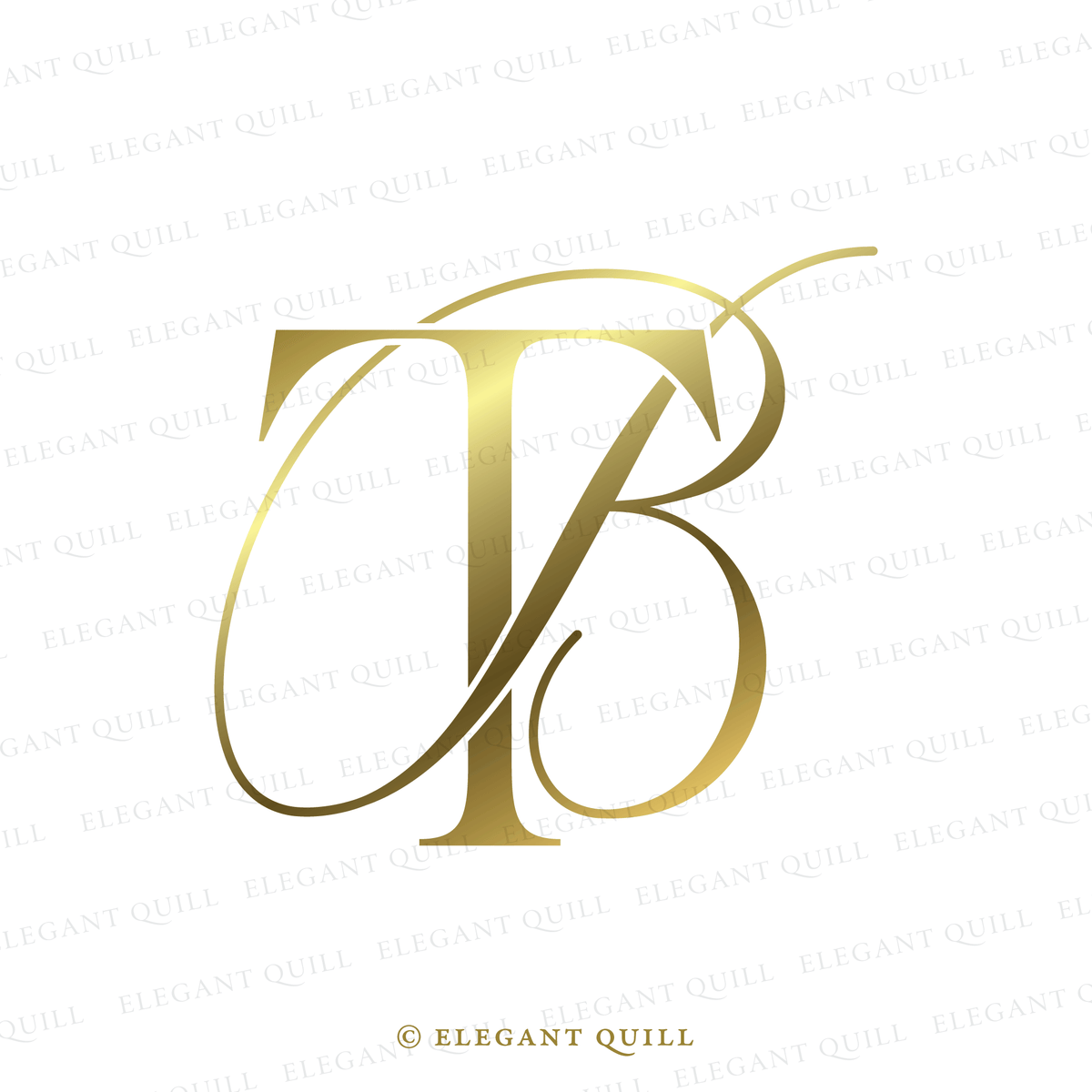 Monogram, BT Logo Initials – Elegant Quill
