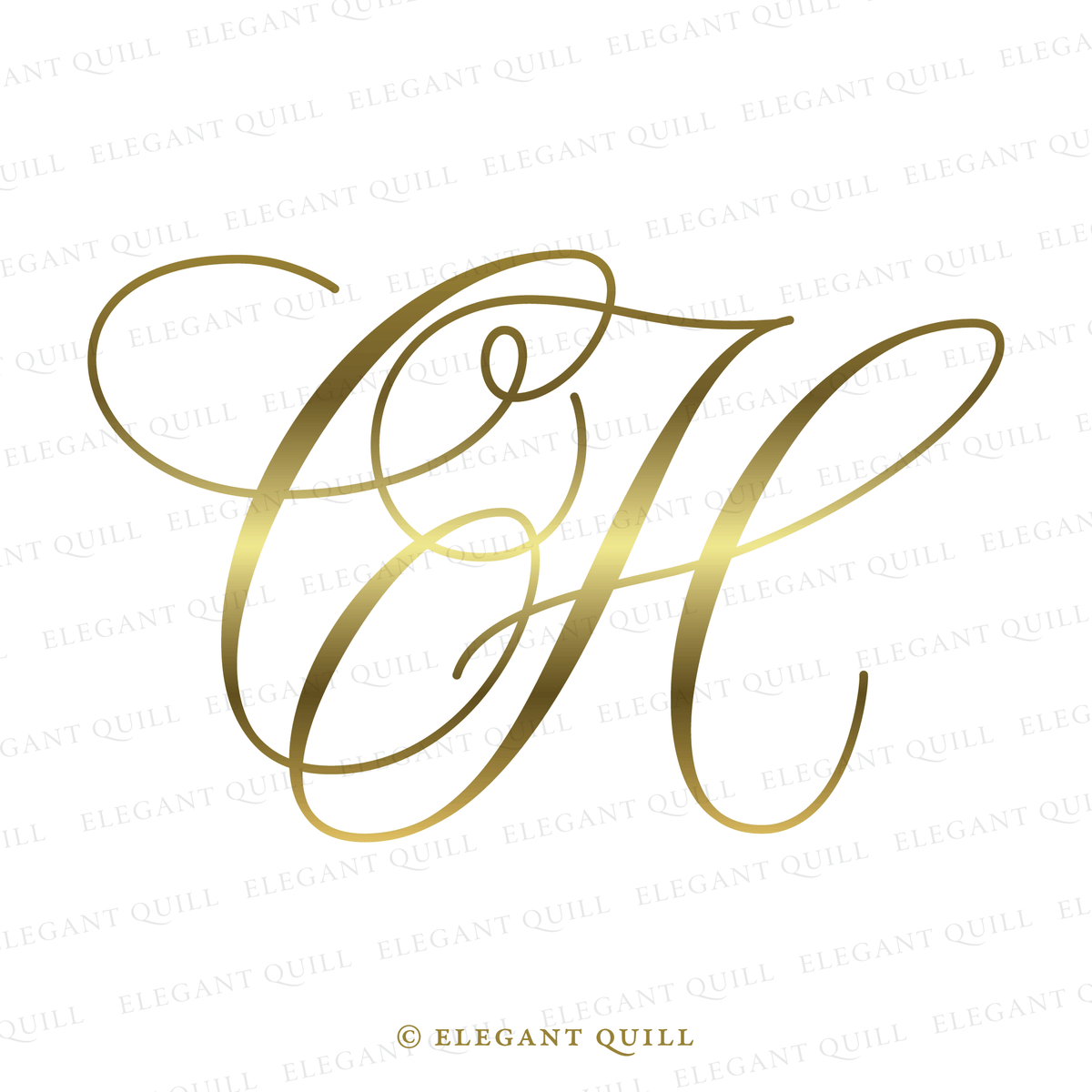 Monogram, CH Initials Logo – Elegant Quill