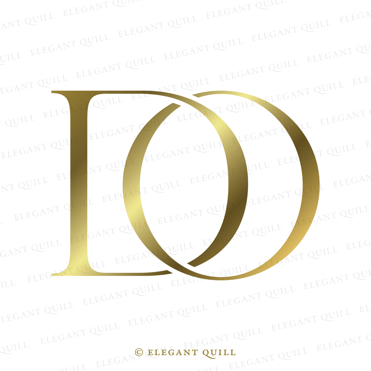 Monogram, DO Initials Logo – Elegant Quill