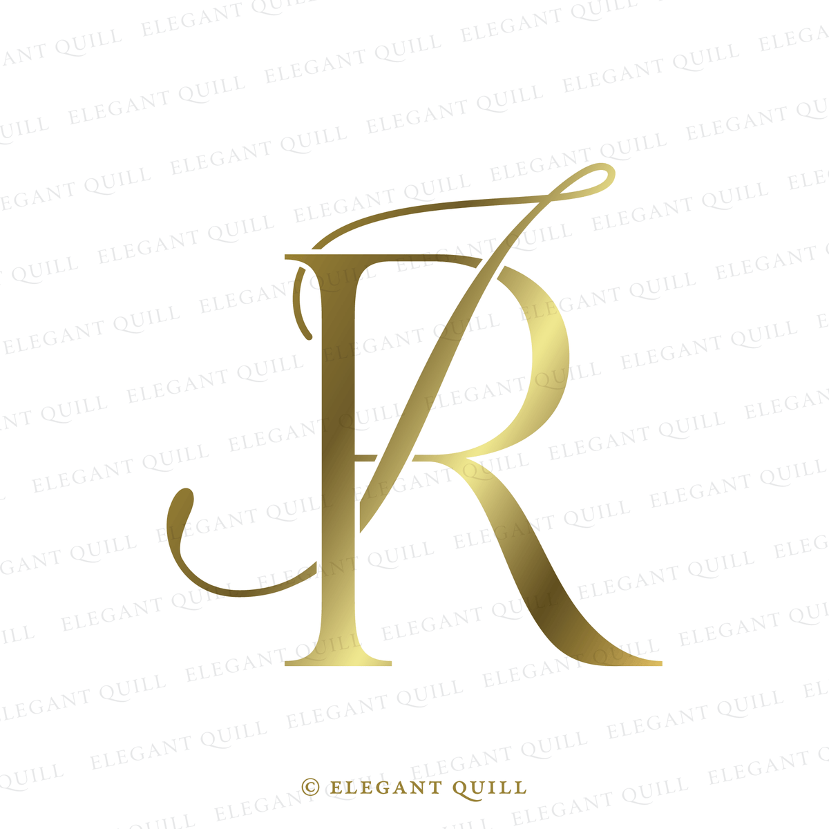 Monogram, IR Initials Logo – Elegant Quill
