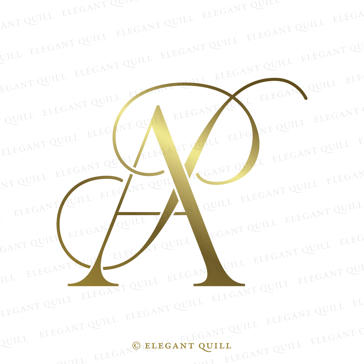 Monogram, PA Initials Logo – Elegant Quill